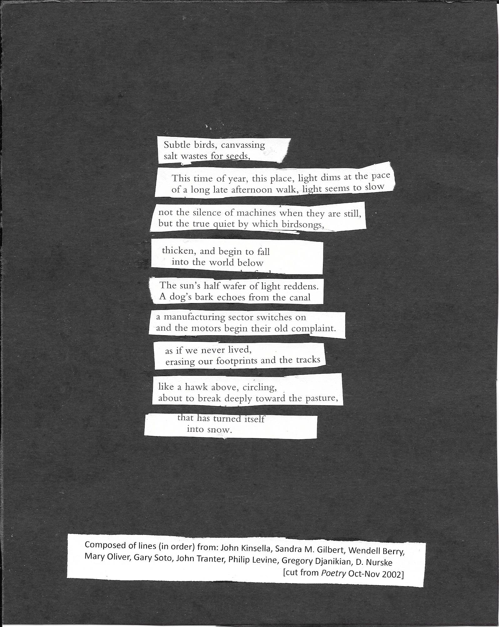 Project Cut Up Poem 1 The Hermit Poet Project Cut Up Poem 1 The Hermit Poet